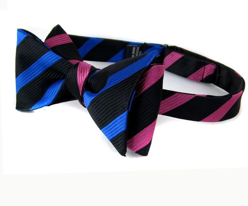 Black - Royal - Fushia 2 Sided Bow Tie in Self-Tie at Amazon Men’s ...