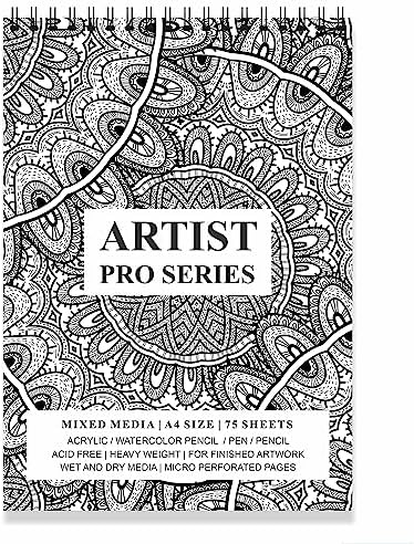 PRINTELLIGENT Black & White Artists Sketch Book Drawing Book (75 Sheets ...