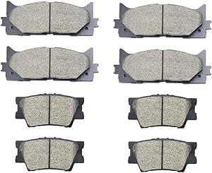 Amazon.com: D1222 D1212 Front Rear Disc Ceramic Brake Pad Set Compatible With Lexus ES350 2007 ...