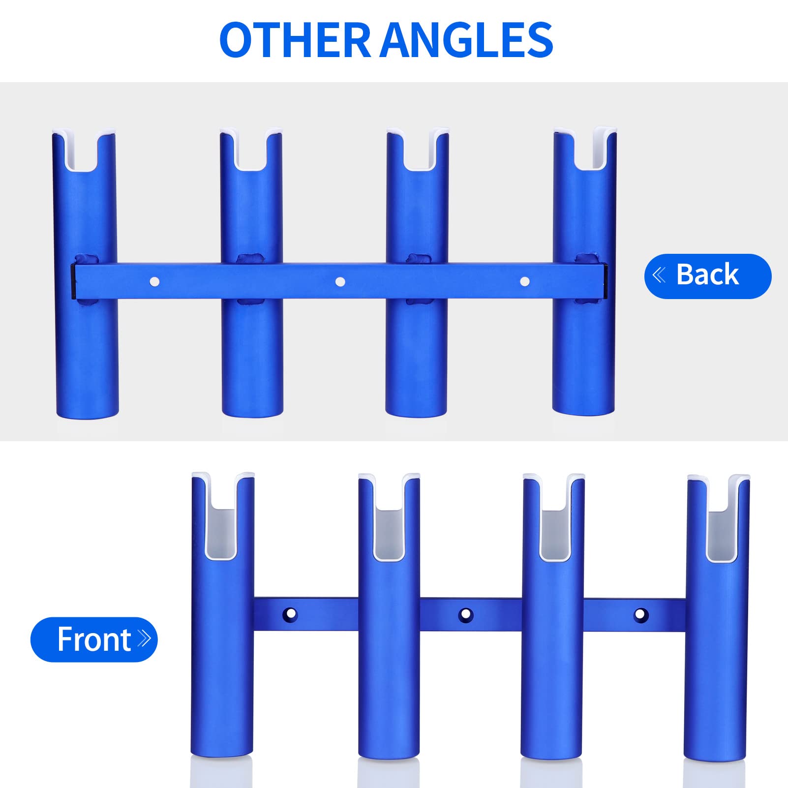 Marinebaby Fishing Rod Holder (Holds 4 Rods) Aluminum, 4 Link Tube ...
