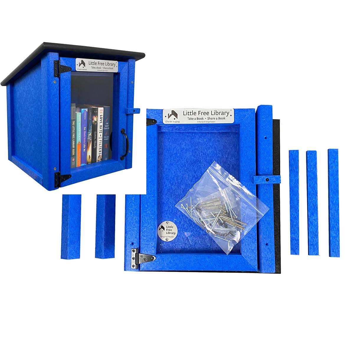 Amazon.com: LITTLE FREE LIBRARY® Composite Blue Kit with Official ...