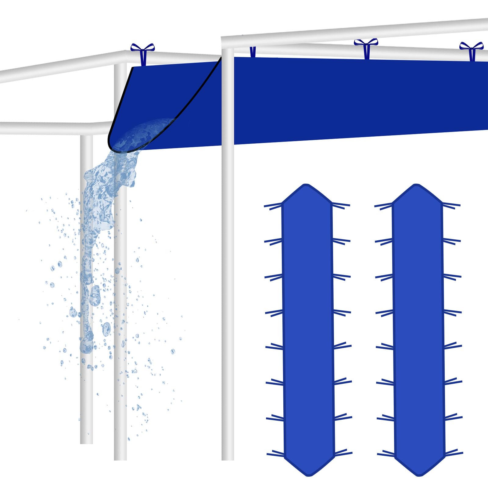 Amazon.com : Rainmae 2 Pack 10ft Canopy Rain Gutter for Pop Up Canopy ...