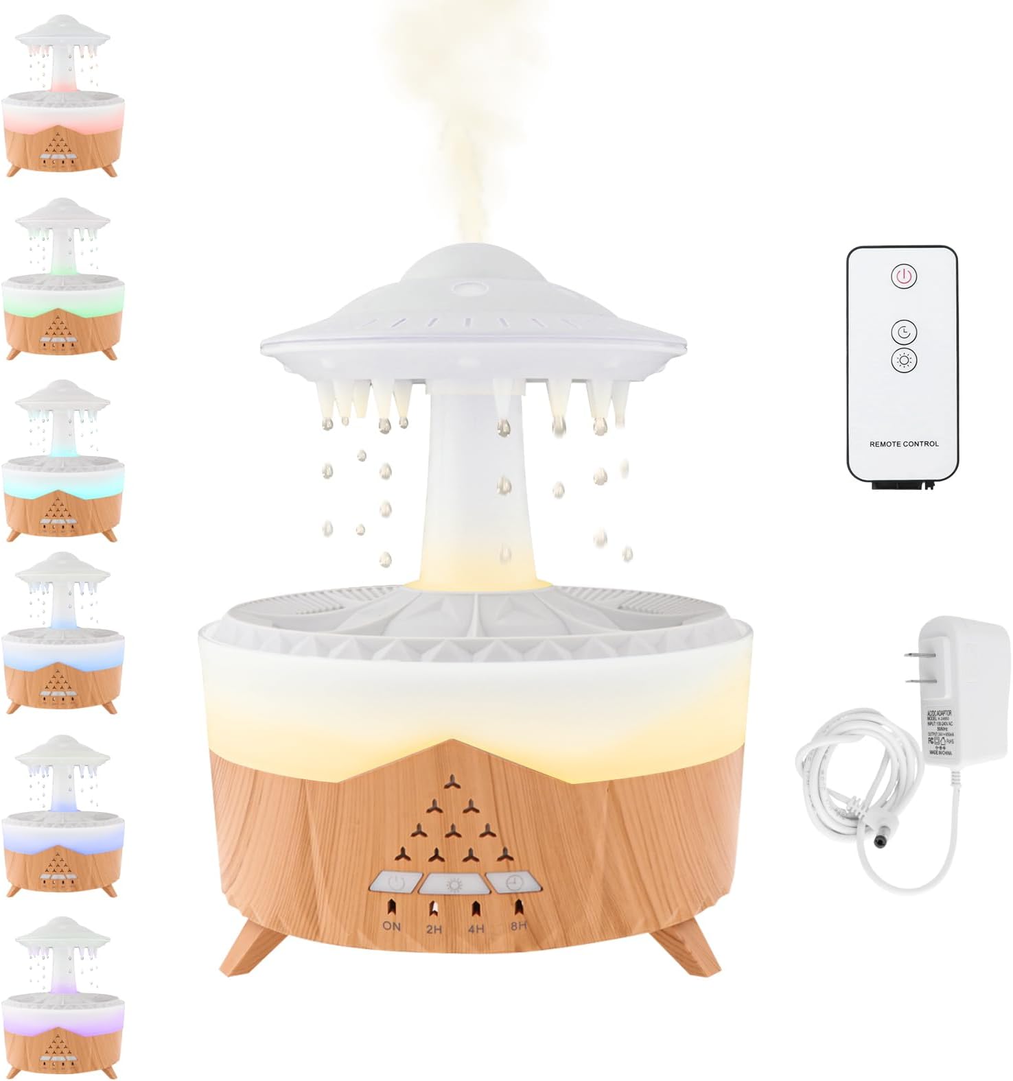Amazon.com: Biupky Rain Humidifier Diffuser Water Drip Humidifier with ...