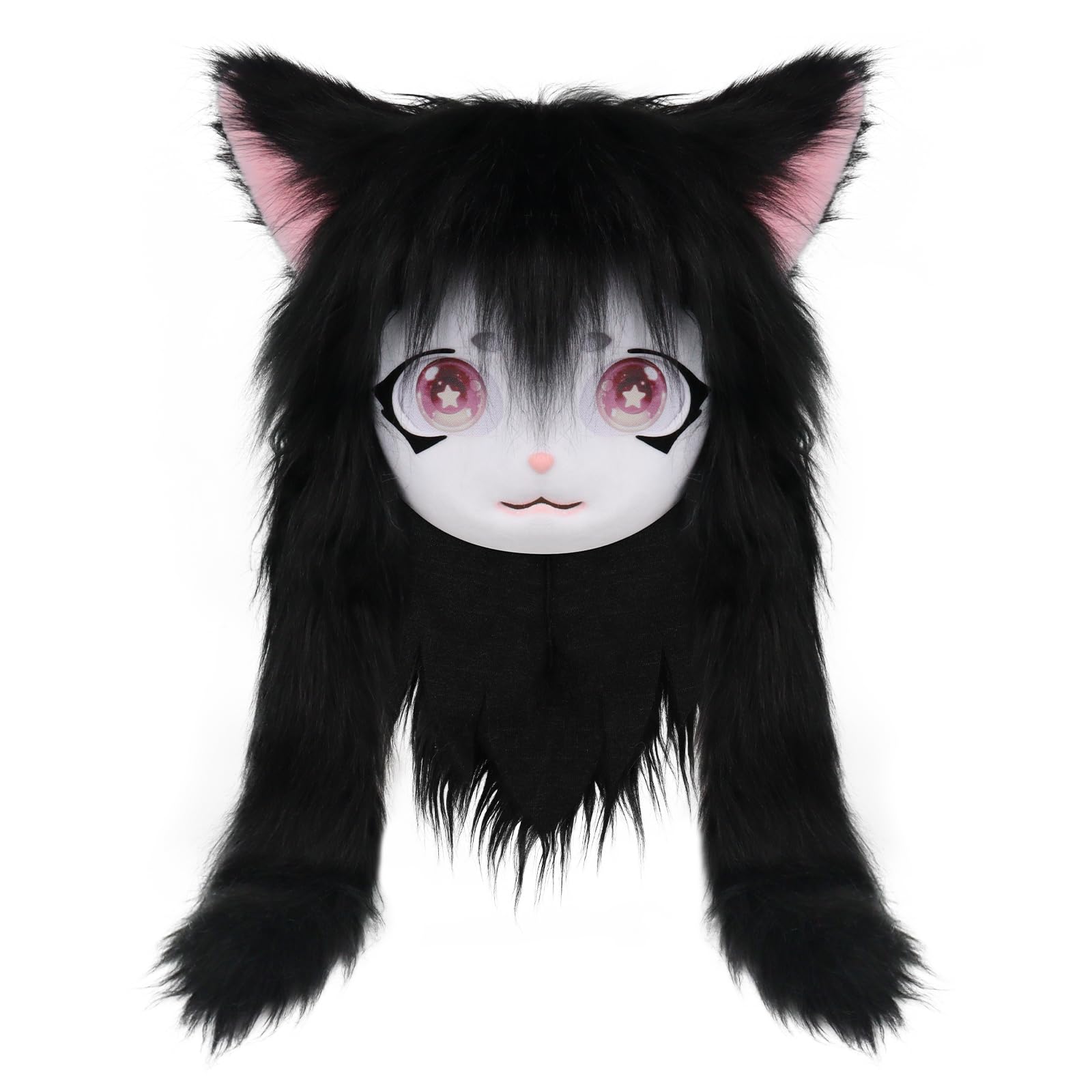 Amazon.com: SMILETERNIT Animal Head Cat Fursuit Cut Mask Halloween ...