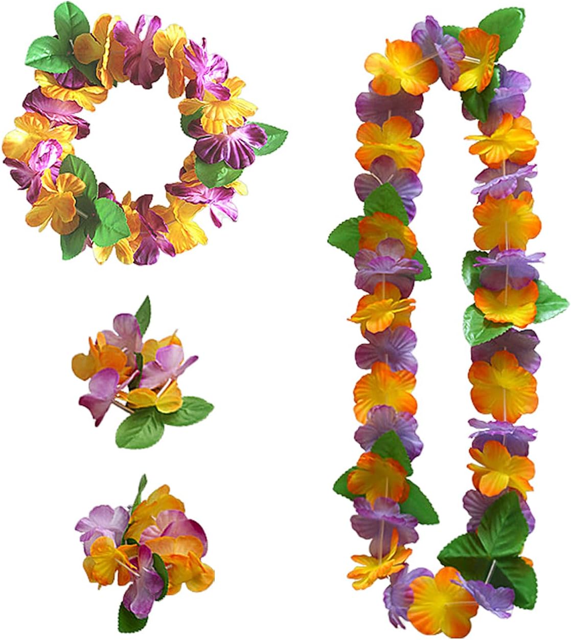 CYNOSURETECH 1 Piece Hawaiian Lei Set, Holiday Party Accessories ...