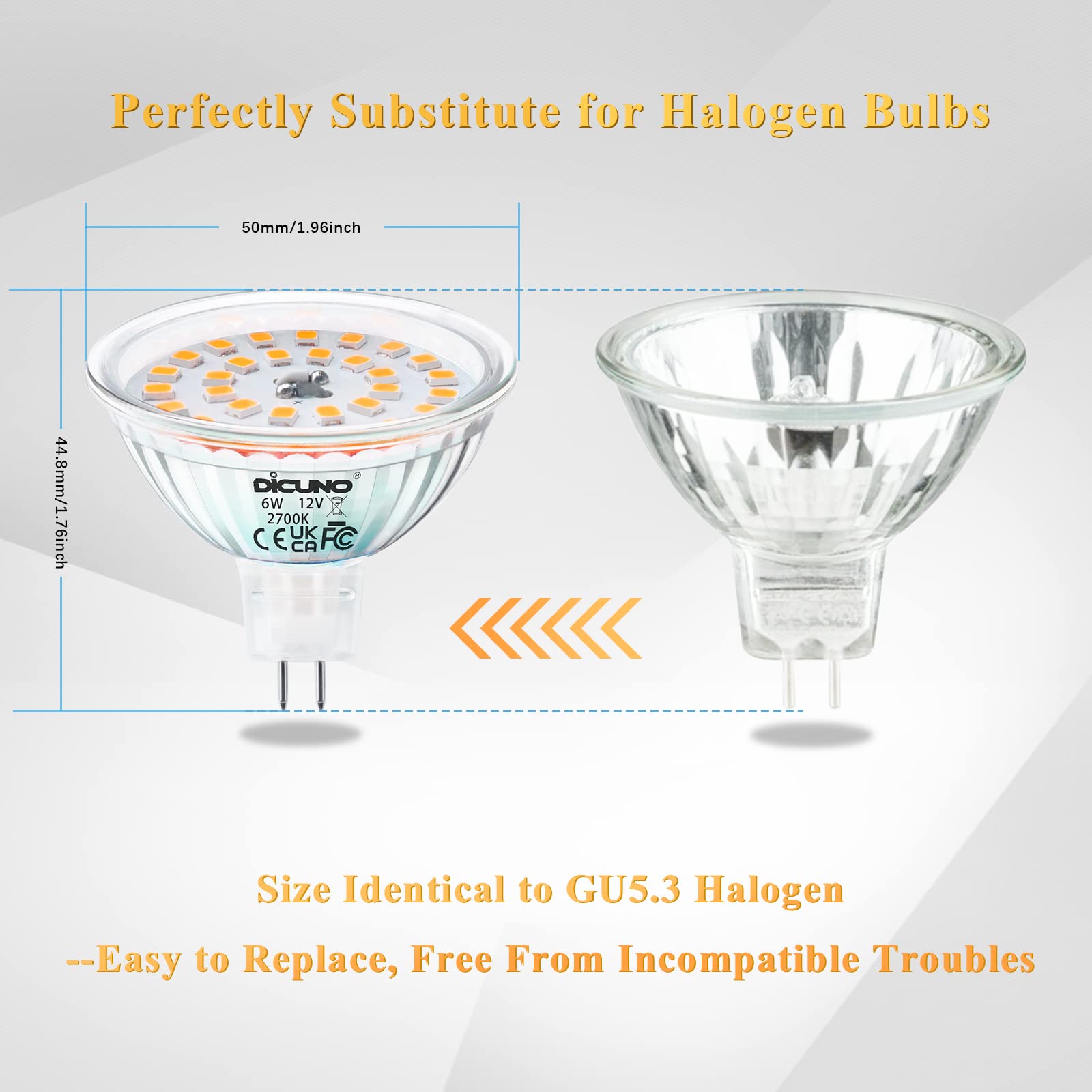 Snapklik.com : MR16 LED Bulbs 6W, 750LM 70W Halogen Equivalent, GU53 Bi ...