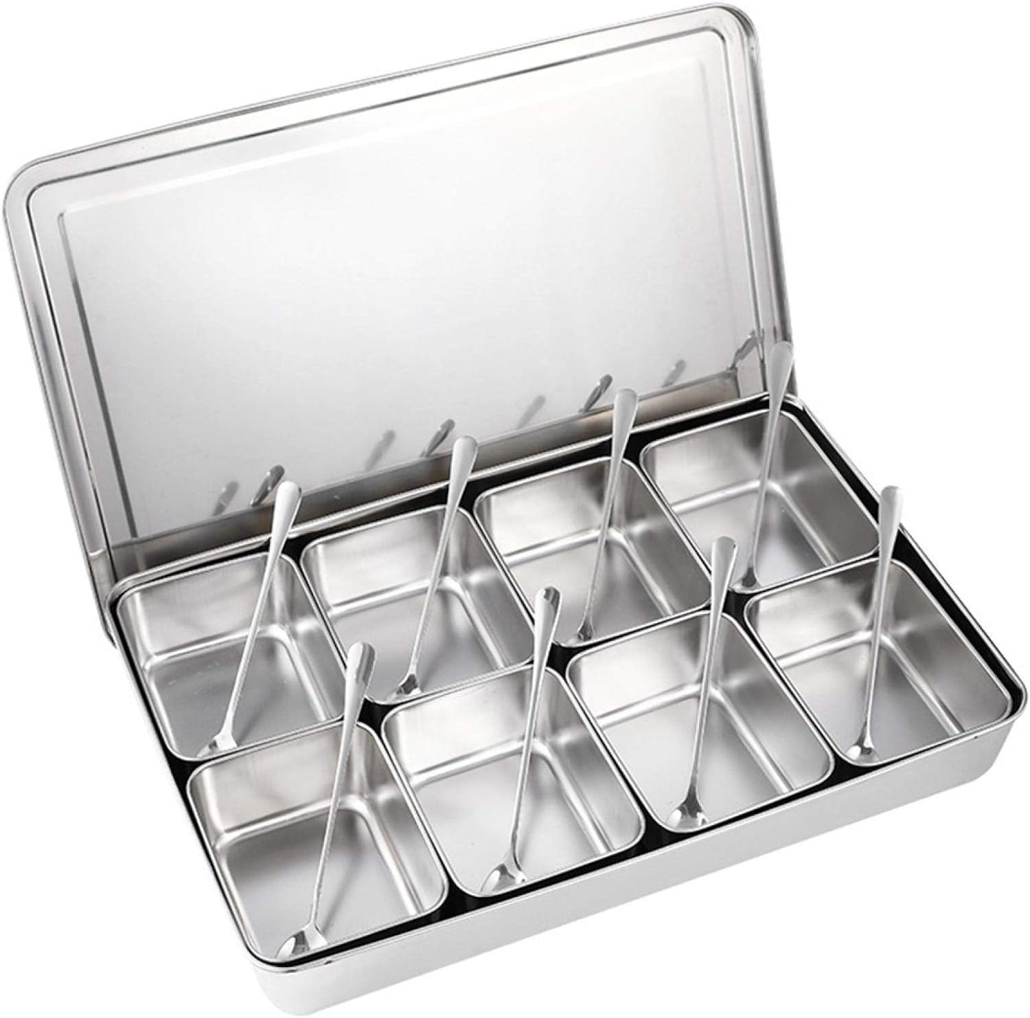 Amazon.com: LumiLa 8 Built‑In Grids Stainless Steel Seasoning Box with ...
