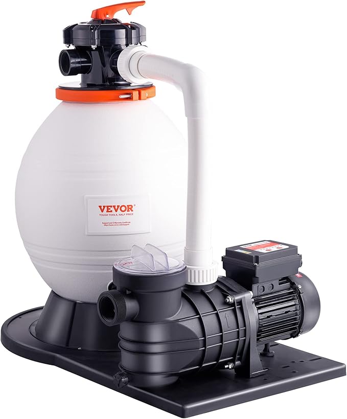 VEVOR Sand Filter Ground 16-inch, 3500 GPH, 1 HP Swimming Pumps System ...