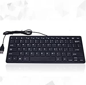 Wired USB Mini Keyboard,Universal 78-Key Ultra-thin Keyboard, Portable ...