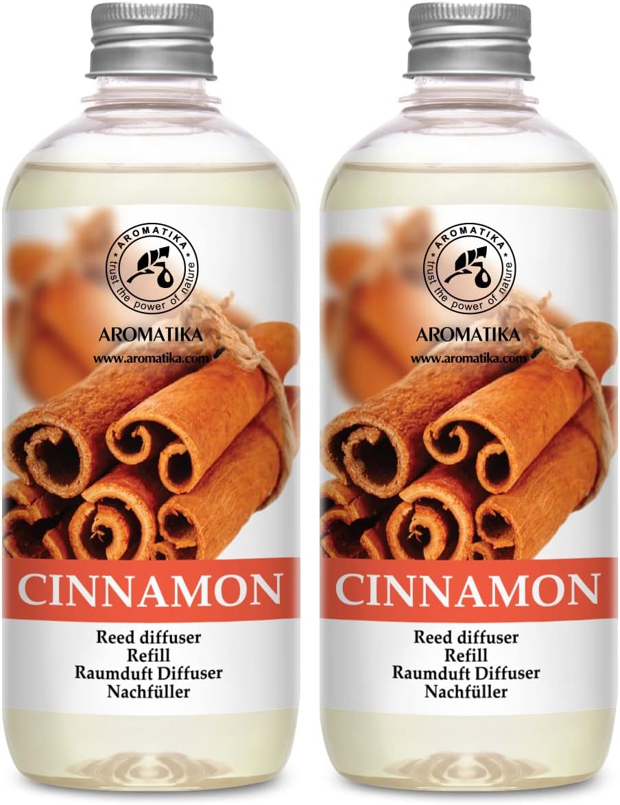 Amazon.com: Cinnamon Reed Diffuser Refill with Natural Essential Cinnamon Oil - 2 x 17oz - Fresh ...