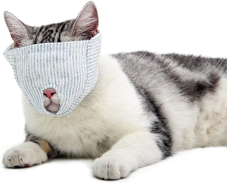 Amazon.com : Cat Muzzle, Breathable Mouth Guard Anti Bite Anti Meow ...