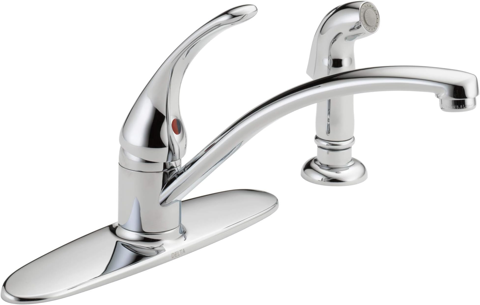 Delta Faucet 340-DST Collins Single Handle Kitchen with Integral Spray ...