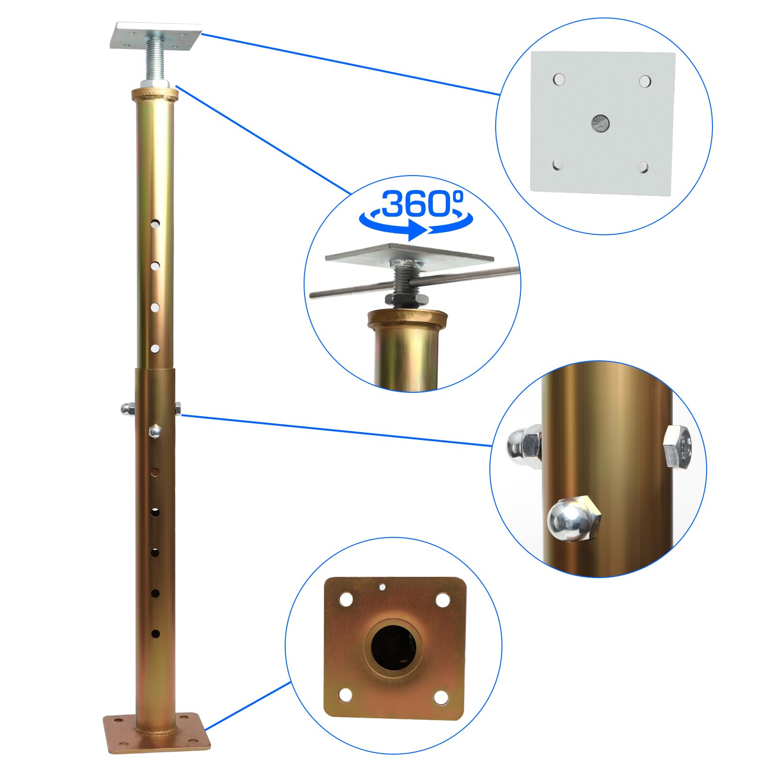 Floor Jacks Screw Jacks Adjustable Deck Support Pedestal, 11 Basement Jack