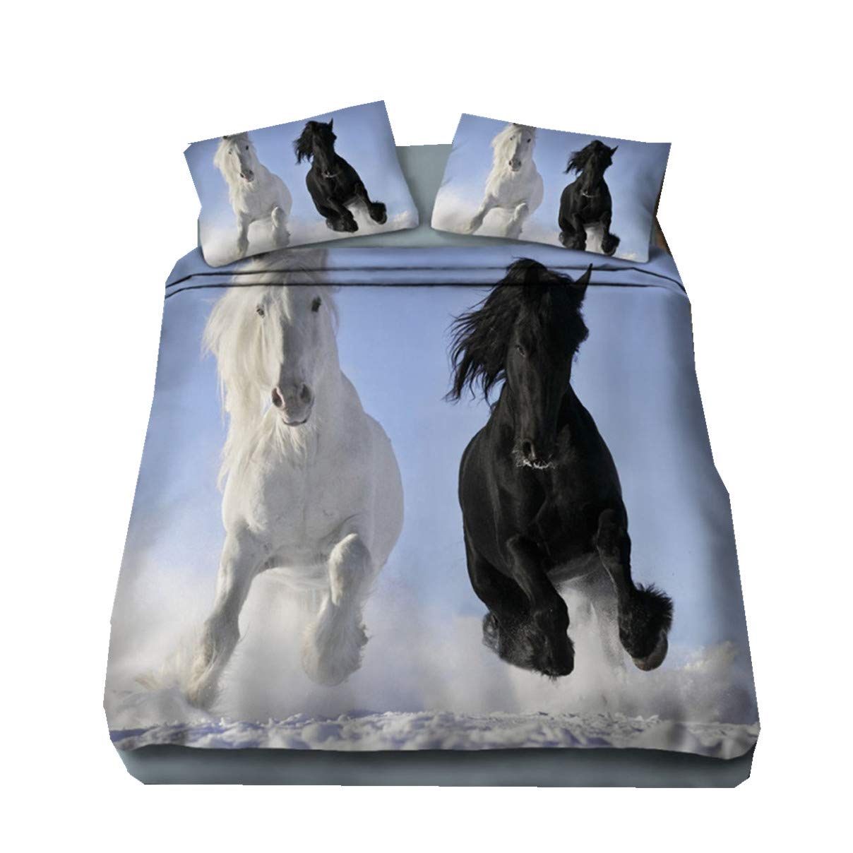 Schwarz Weiße Pferde Springen