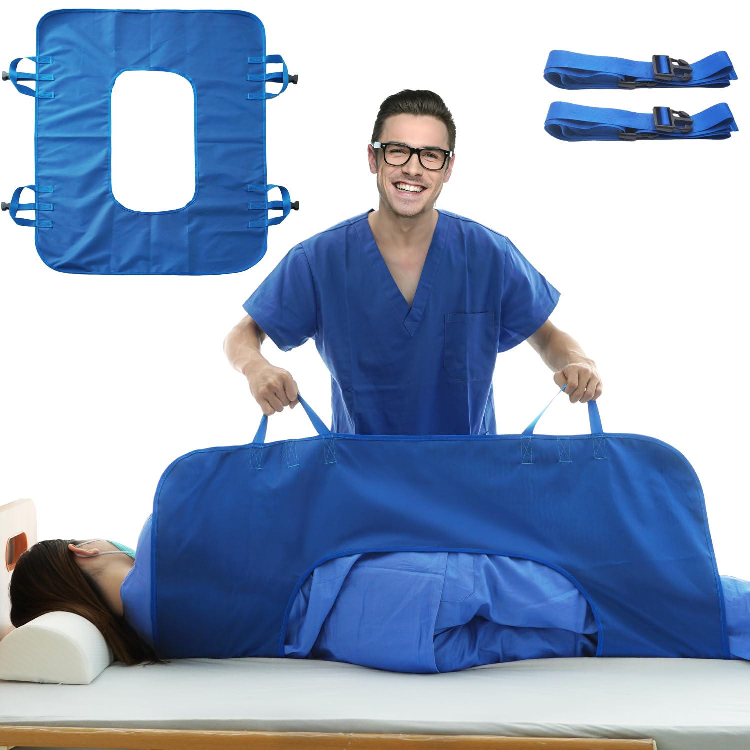 Amazon.com: Positioning Bed Pad with Reinforced Handles, 43" x 32 ...