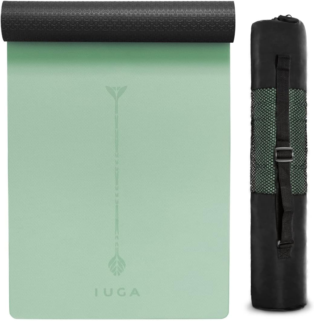 Amazon.com : IUGA Non Slip Yoga Mat with Alignment Lines TPE Yoga Mats ...