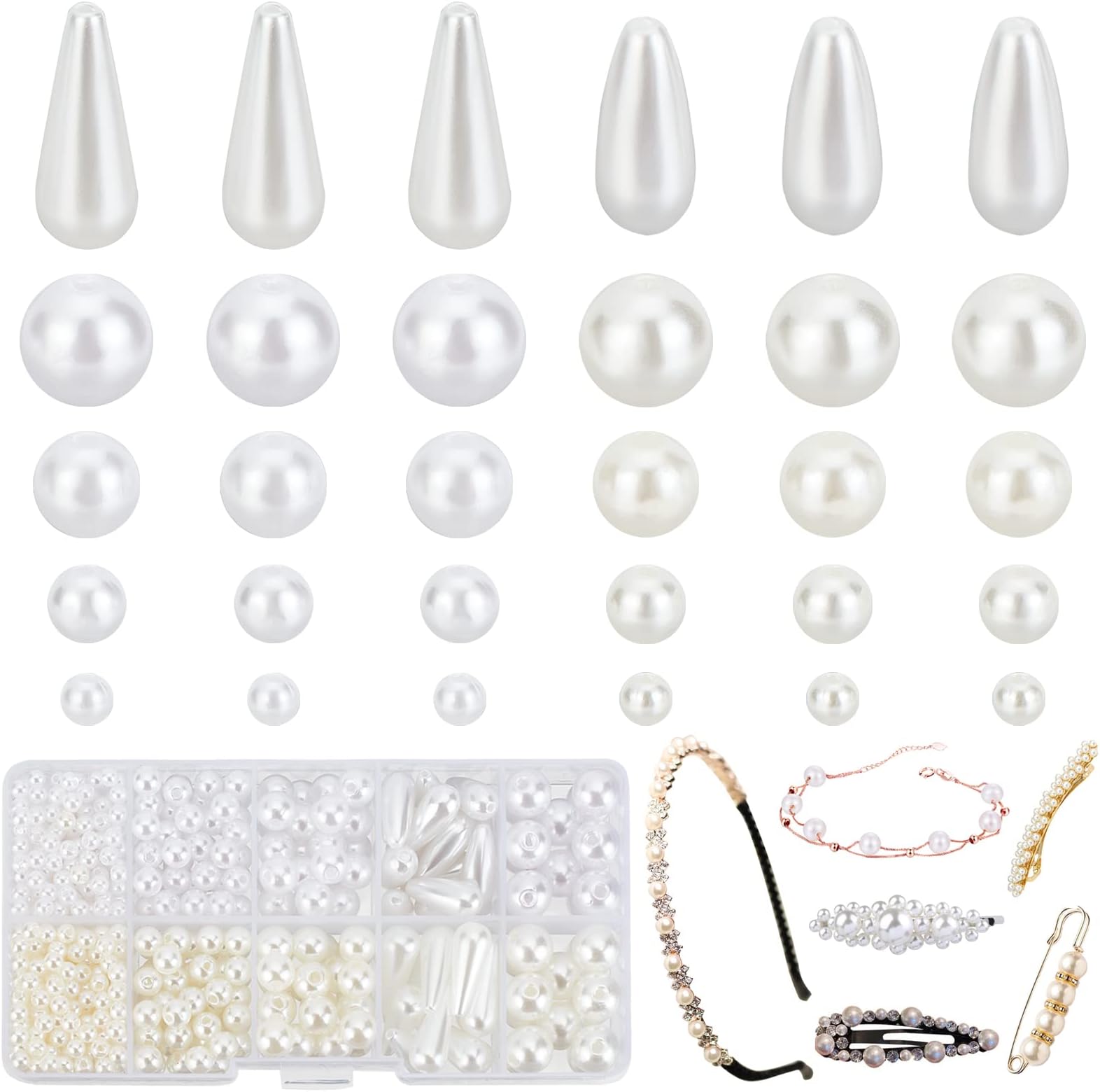 Amazon.com: Tatorera 100pcs 6x10mm Teardrop Loose Beads,Water Drop ...