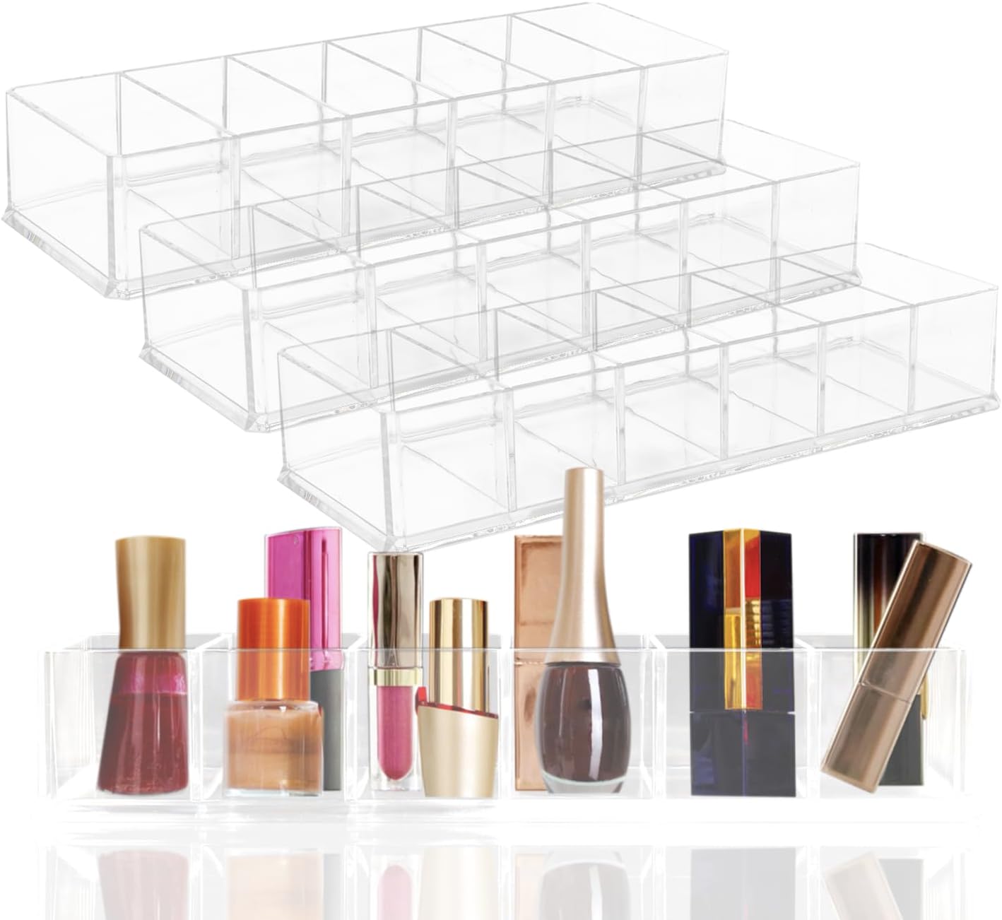 Amazon.com: Nsmykhg Makeup Organizer Acrylic Cosmetic Storage Organizer ...