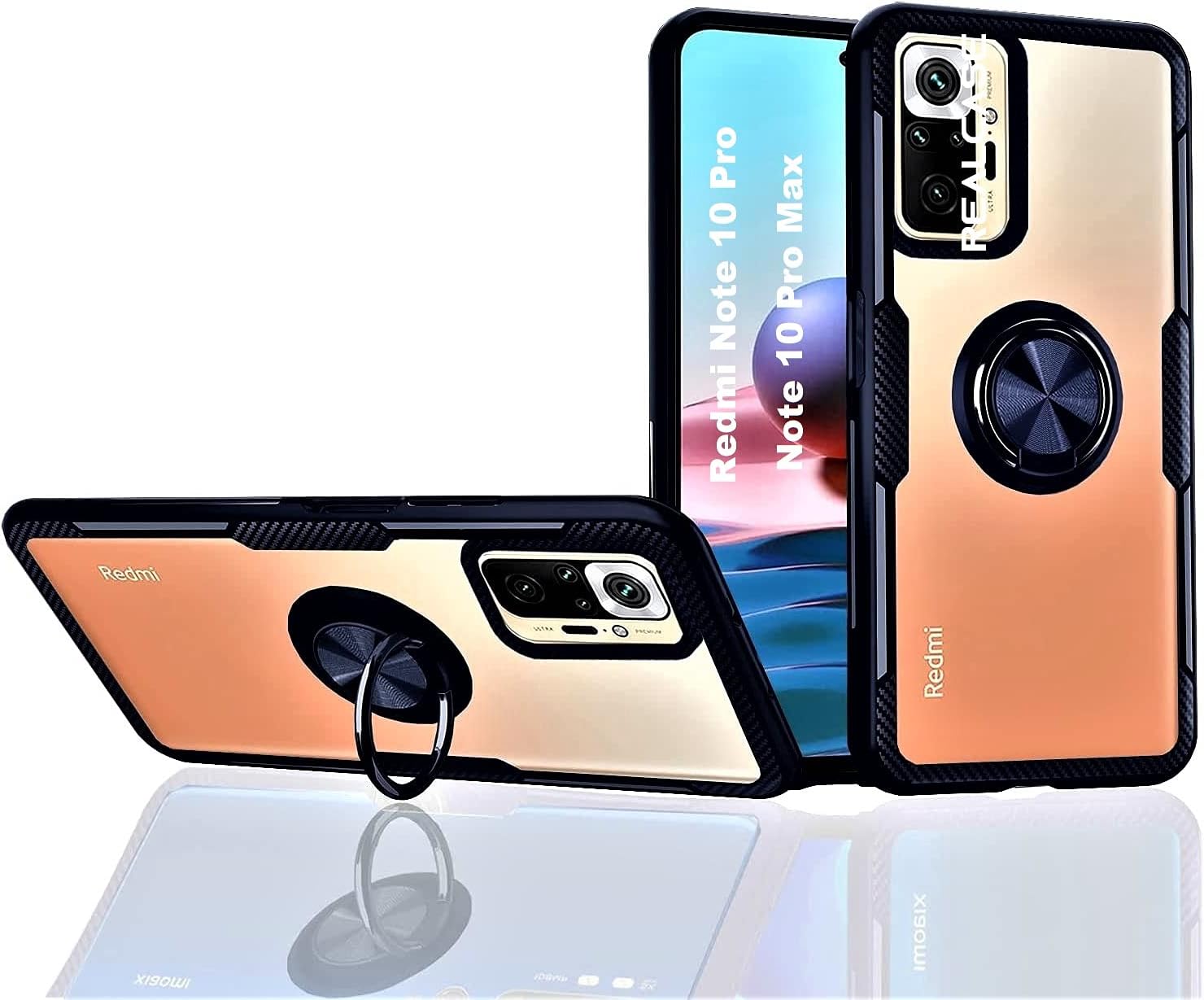REALCASE Carbon Fiber + TPU Redmi Note 10 Pro/10 Pro Max Back Cover ...