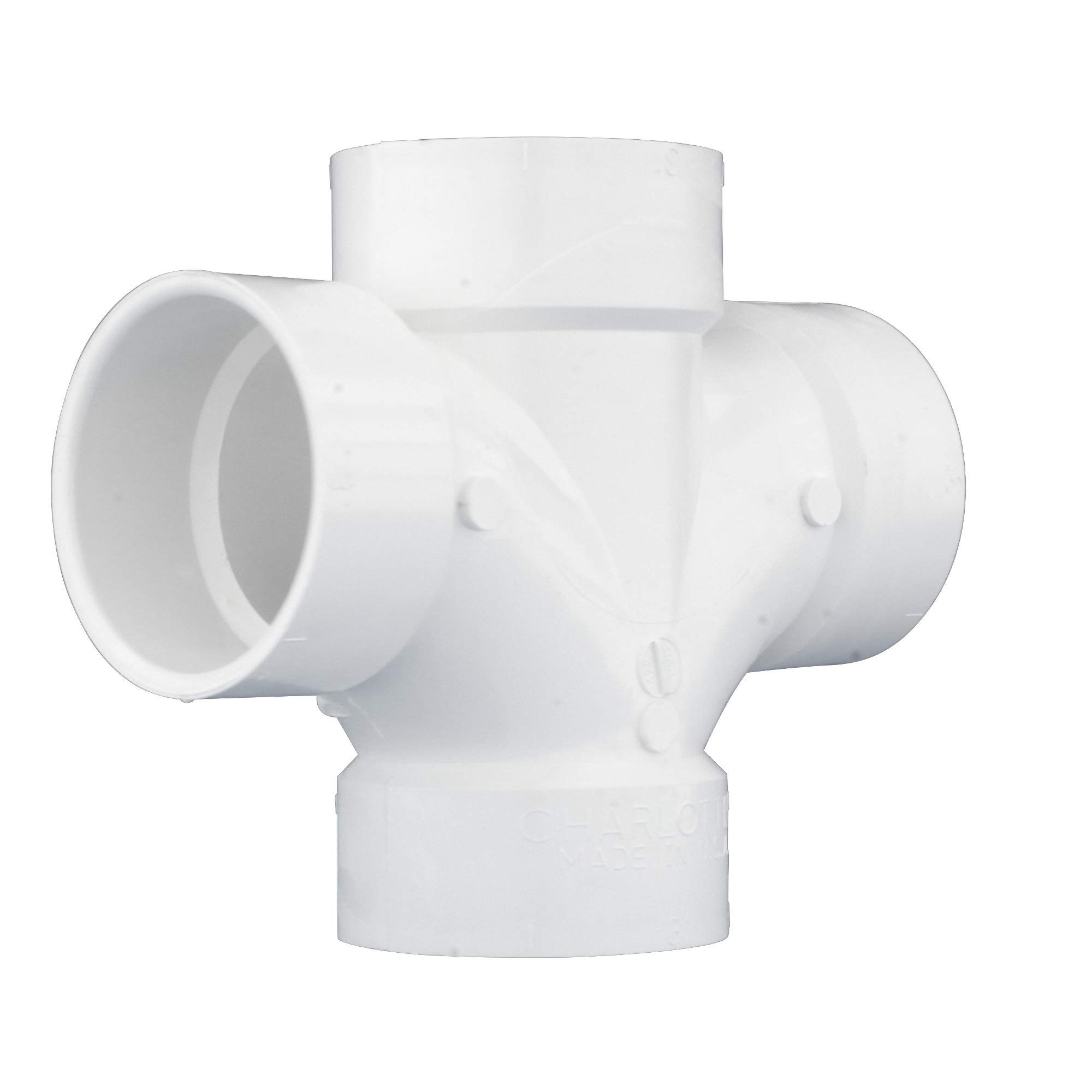 Buy Charlotte Pipe 3 DWV Double Sanitary Tee PVC Pipe Fitting DWV ...