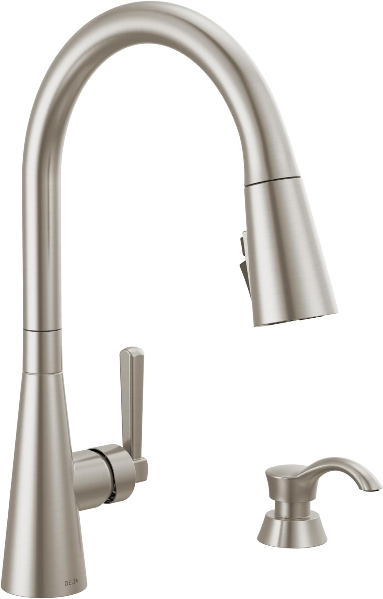 Delta Faucet Leland Brushed Nickel Pull Down Kitchen Faucet, Magnetic ...