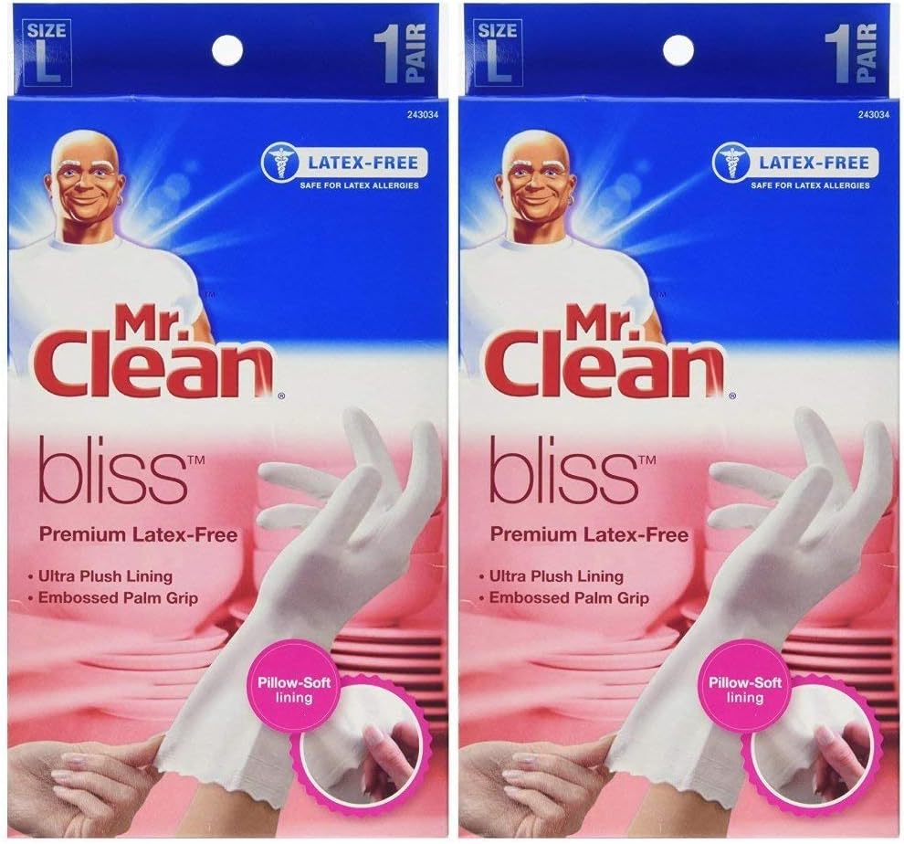 Amazon.com: Mr. Clean 243034 Bliss Premium Latex-free Gloves, Large, 3 ...