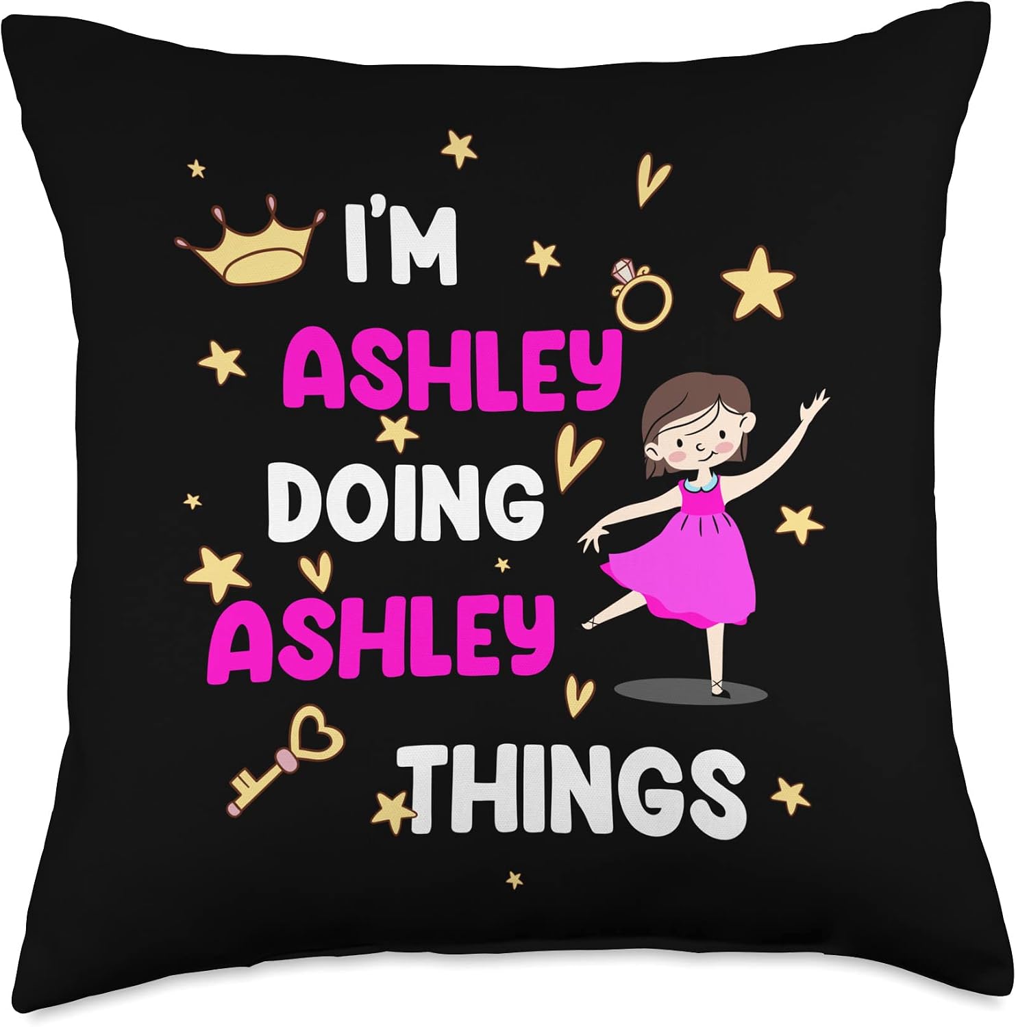 Amazon.com: ASHLEY NAME DESIGNS Ashley Name Princess Throw Pillow ...