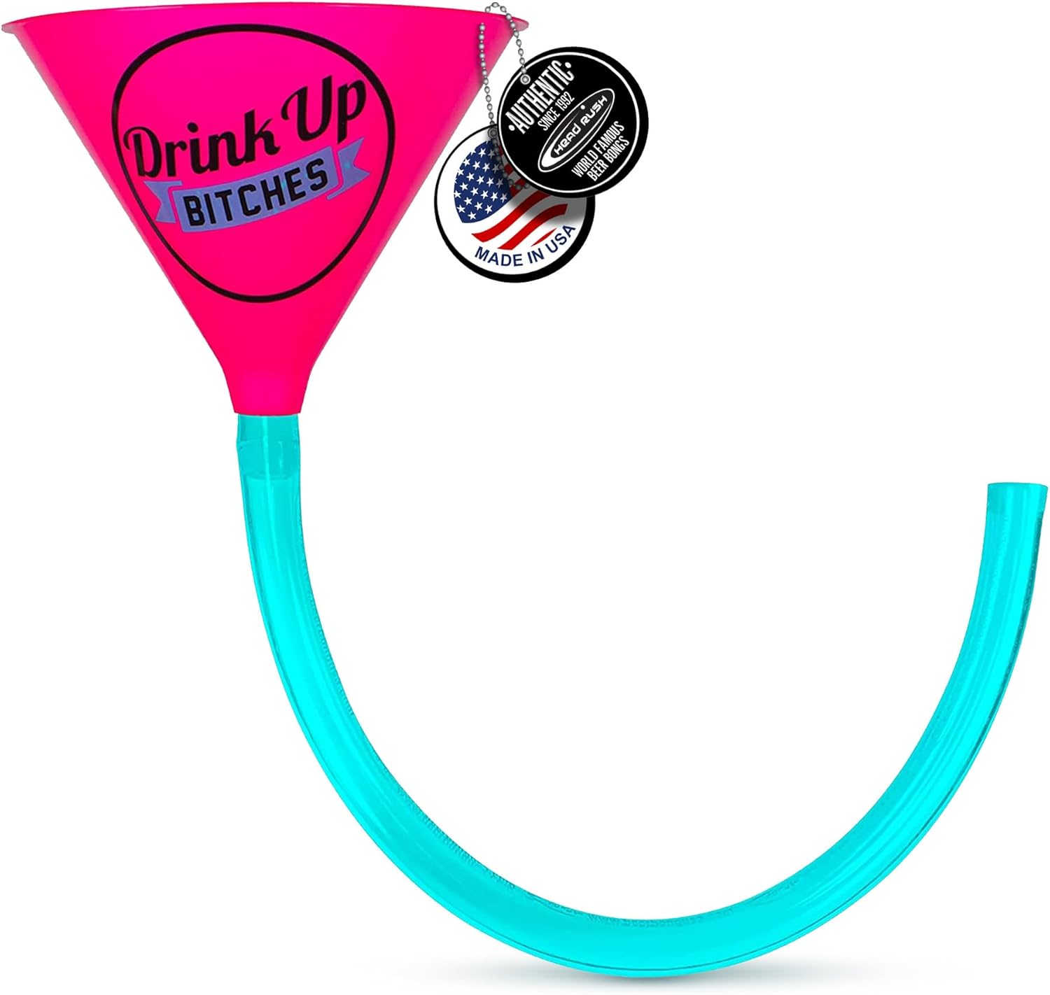 Amazon.com: Head Rush Drink UP B*TCHES Beer Bong - Funnel with Long ...