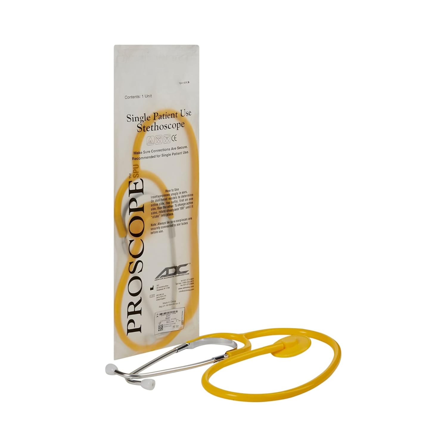 Amazon.com: Proscope Disposable Stethoscope, Binaural, Yellow, 22 ...