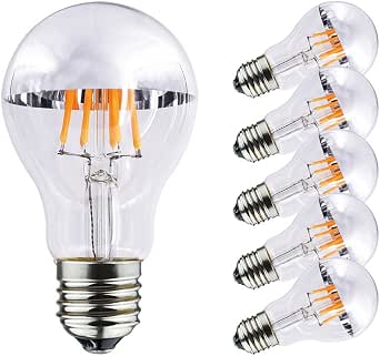 Vintage Retro Antique LED Filament Bulb A19 6W LED Light Bulb, Silver ...
