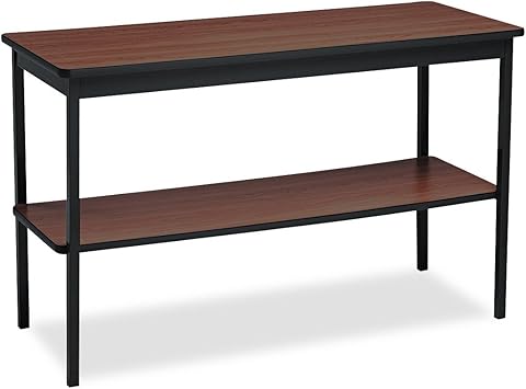 Amazon.com: Barricks Utility Table with Bottom Shelf, Rectangular, 48w ...