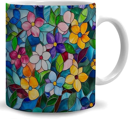 Amazon.com: Colorful Flower blooms Coffee Mug - Spring Floral Lover ...