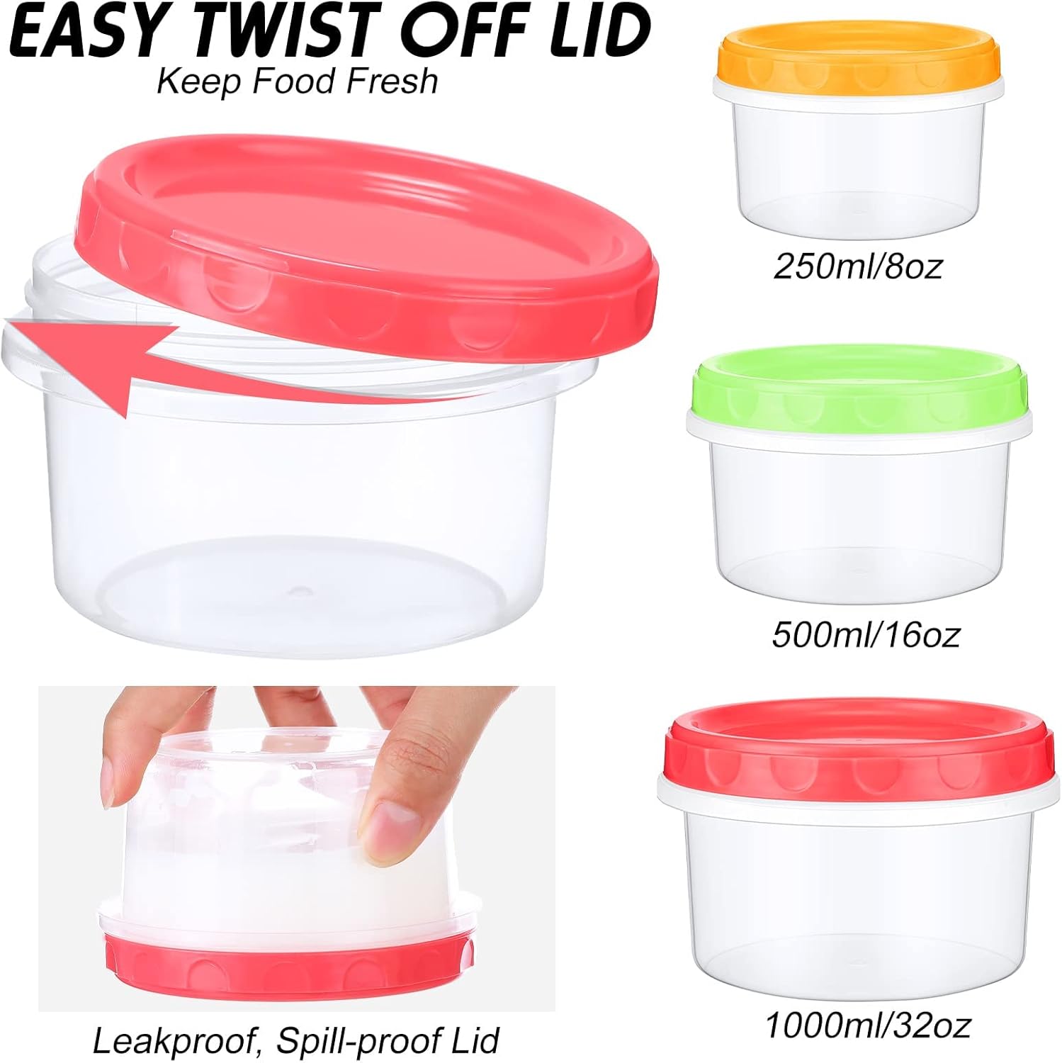 Paquete de 36 recipientes de plástico reutilizables para congelador ...