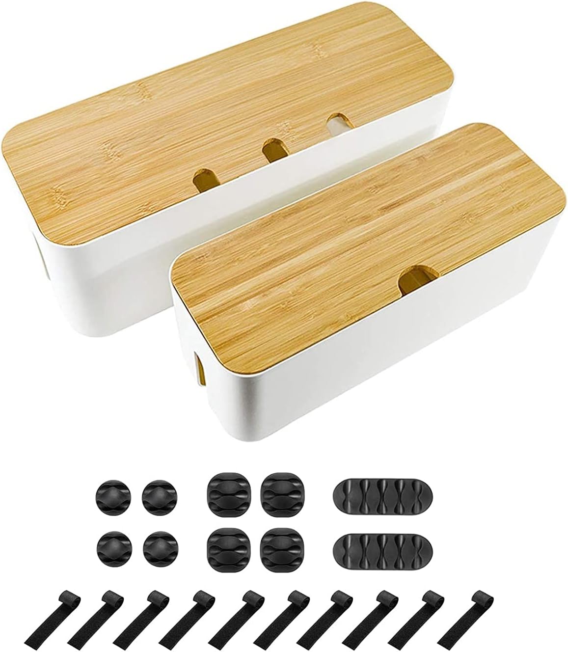 Rowland Harbor 2 Pack Cable Management Box, Cord Organizer for Desk TV ...