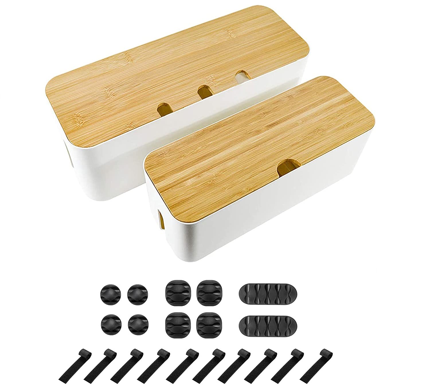 Rowland Harbor 2 Pack Cable Management Box, Cord Organizer for Desk TV ...