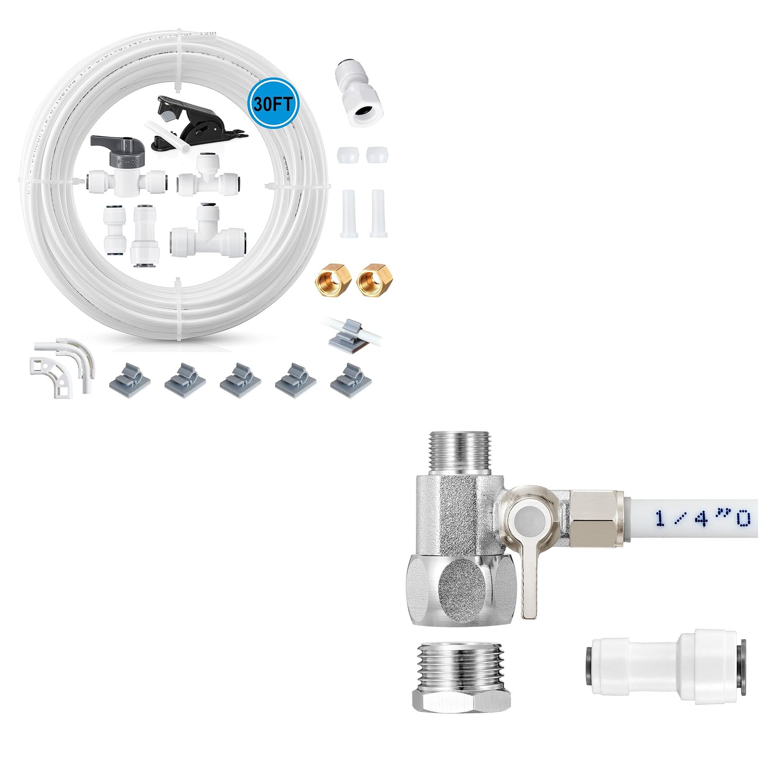 Refrigerator Water Line Quick Connect Fittings EcoPure 5 Year In Line