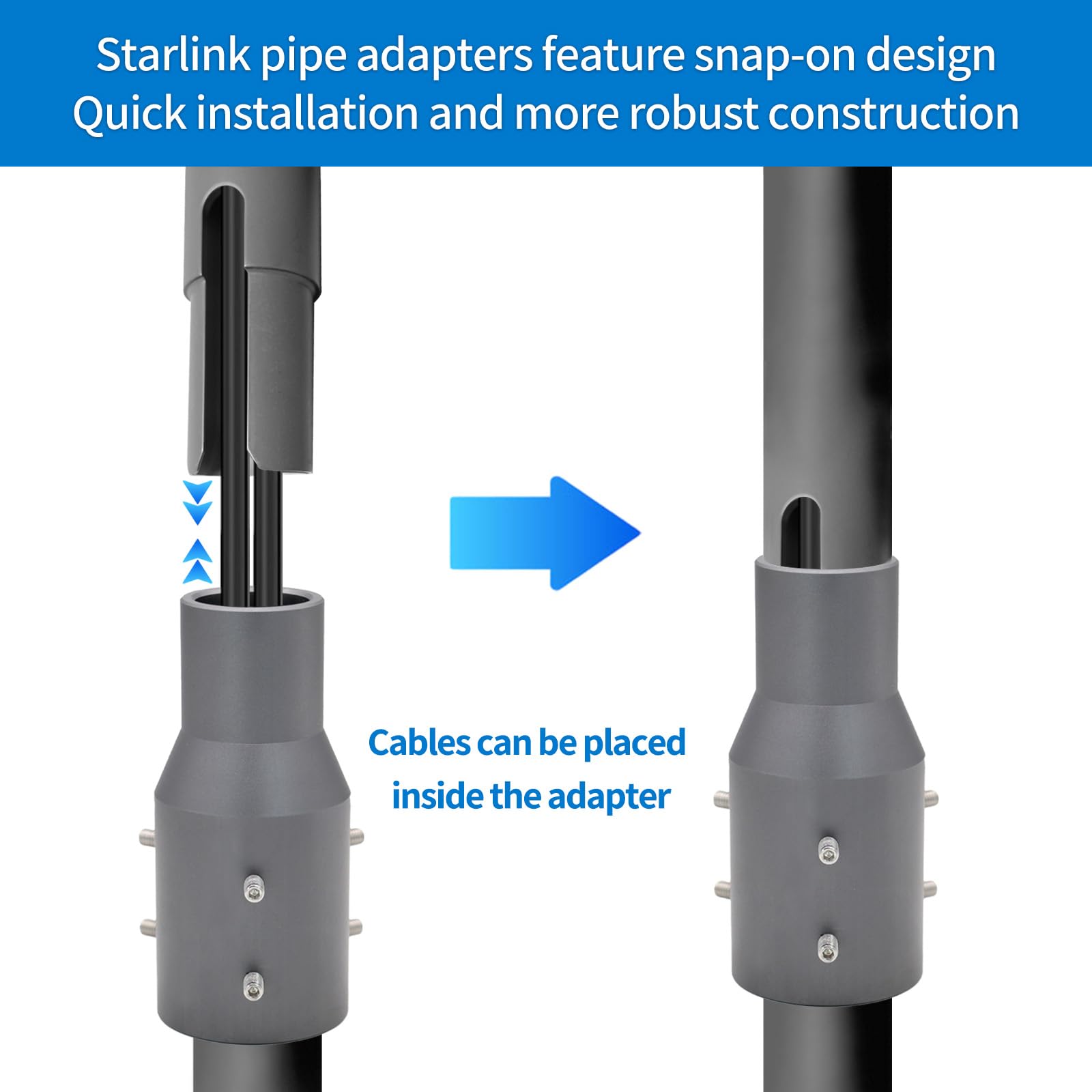 Snapklik.com : Starlink Pole Mount,Starlink Pipe Adapter,Aluminum ...