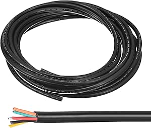 Amazon.co.jp: uxcell 28AWG電線 6導体 UL2464 錫メッキ銅 3 M 低電圧 PVCケース 柔軟な延長電源コード ブラック LEDストリップランプ照明用 ...