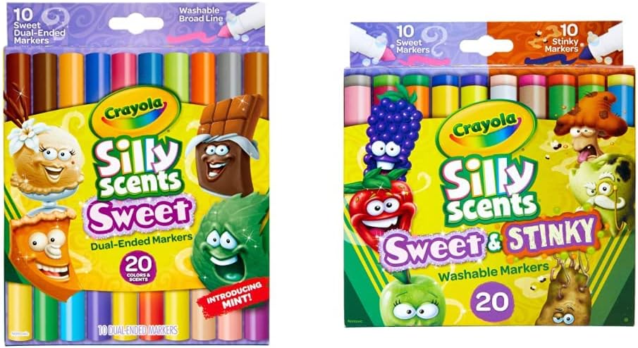 Buy Crayola Silly Scents Dual Ended Markers, Sweet Scented Markers, 10 ...