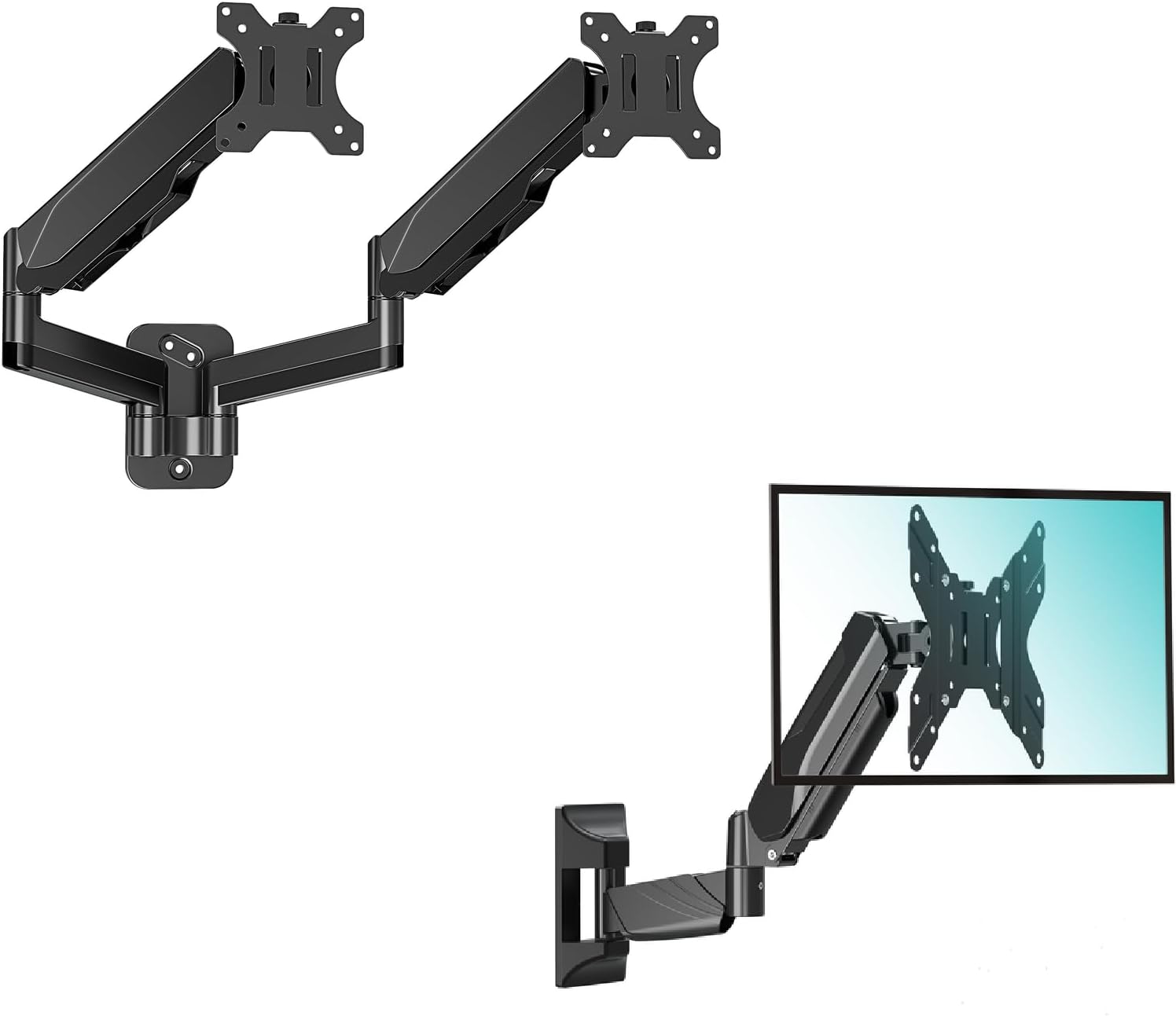 Amazon.com: MOUNTUP Dual Monitor Wall Mount Bundle with Single Monitor ...