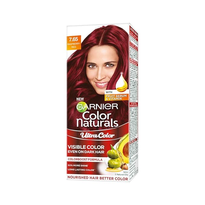 Buy Garnier Color Naturals Creme Riche Hair Color (765 Raspberry Red ...
