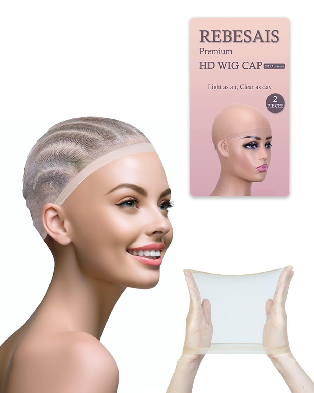 Amazon.com: Rebesais 4 Pieces HD Wig Cap for Lace Front Wigs, Wig Caps ...