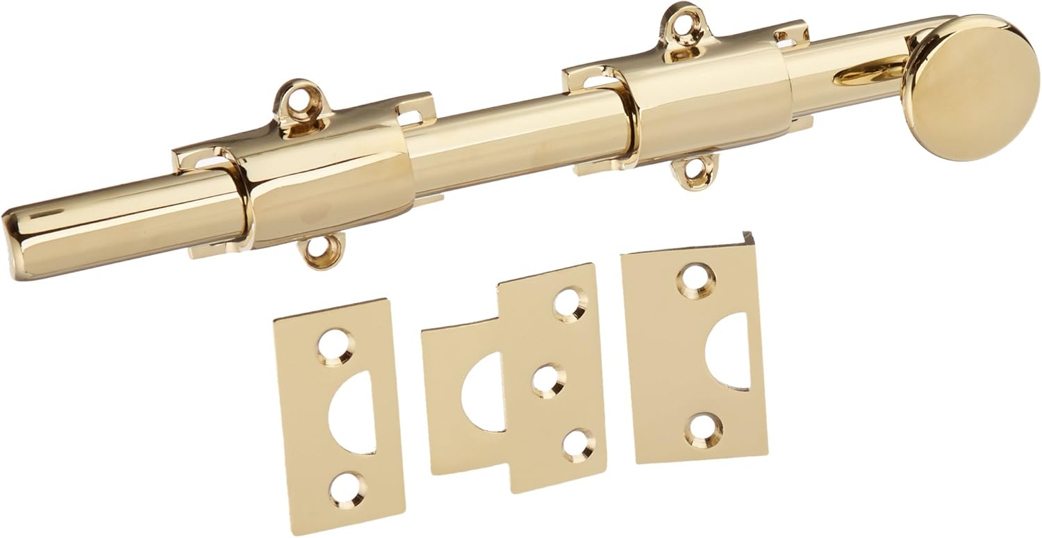 Deltana 8SB003 HD Solid Brass 8-Inch Surface Bolt - Barrel Bolts ...