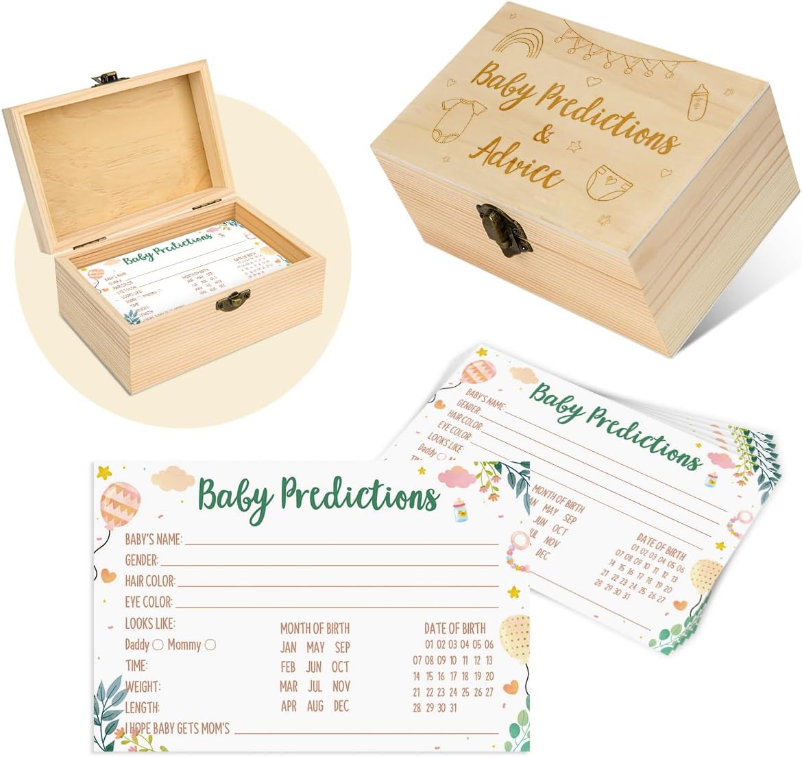 Amazon.com: Zopedia Baby Prediction for Baby Shower, 50 Pcs Babies ...
