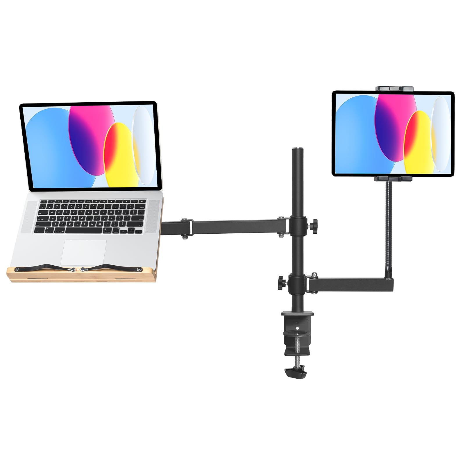 Amazon.com: wishacc Laptop Stand clamp Mount with Gooseneck Tablet ...