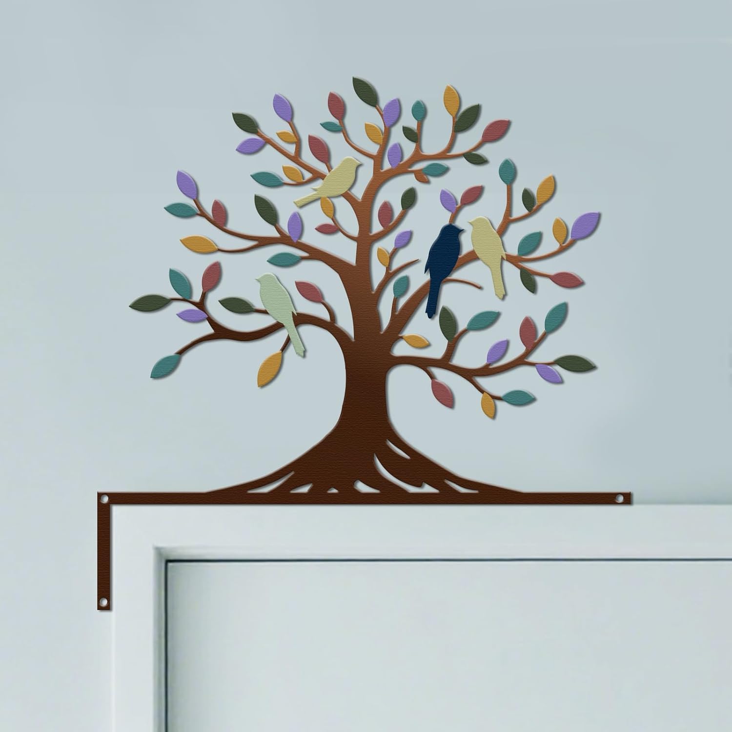 Amazon.com: CUTHOLLOW Tree and Bird Metal Door Frame Decoration ...