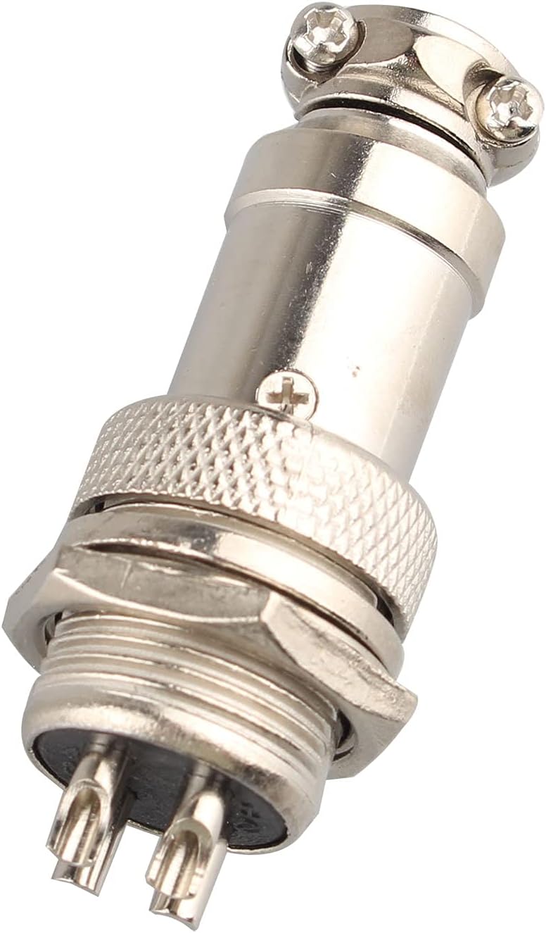 Jopto 10PCS 4 Pin GX16 Aviation Connector Silver Aviation Plug 4-Pin ...