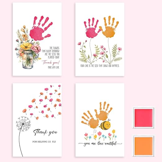 Amazon.com: AACQQ Teacher Appreciation Gifts: Floral Poster Handprint ...