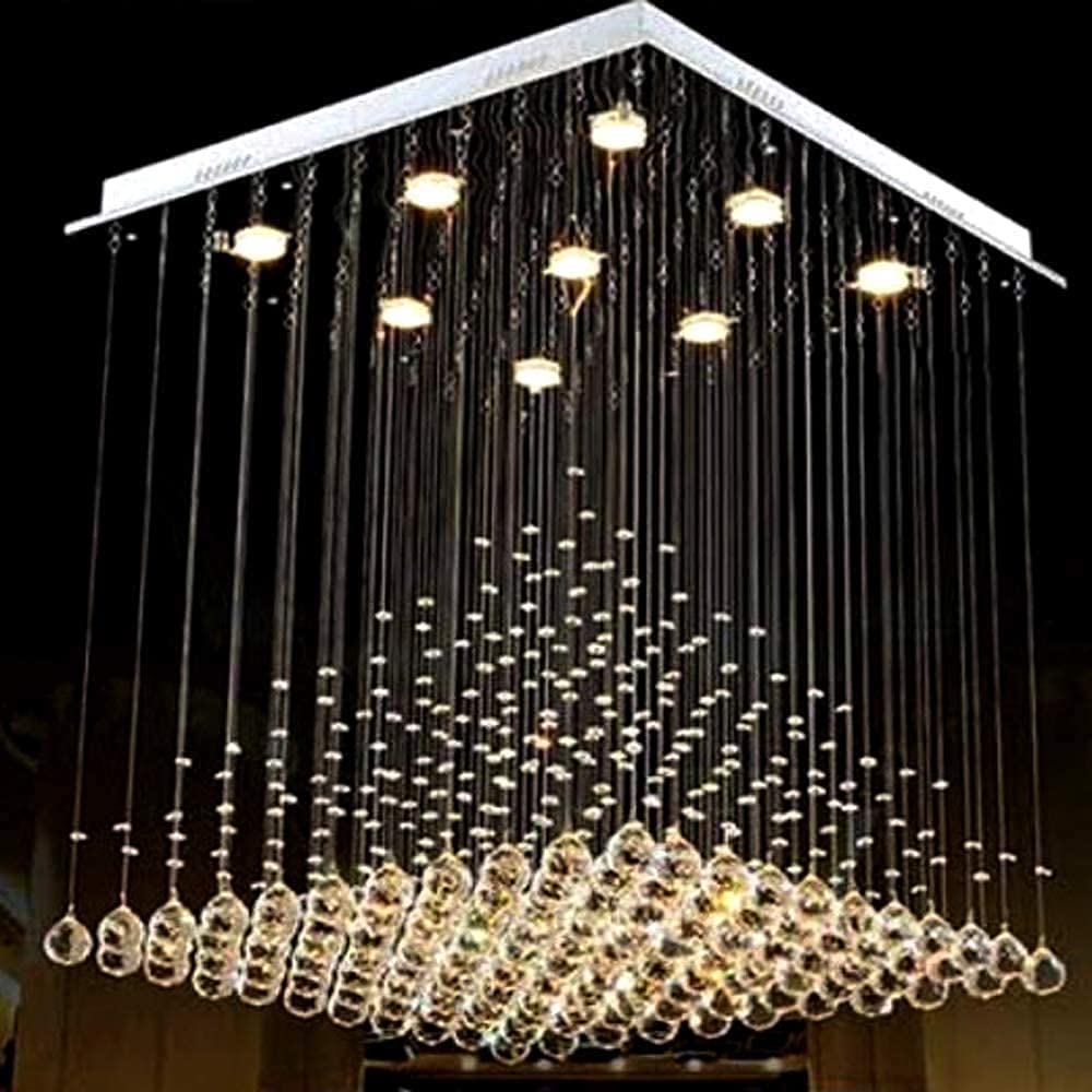 Buy RSKVA | Square Type Speaker Crystal Ceiling LED Chandeliers with ...