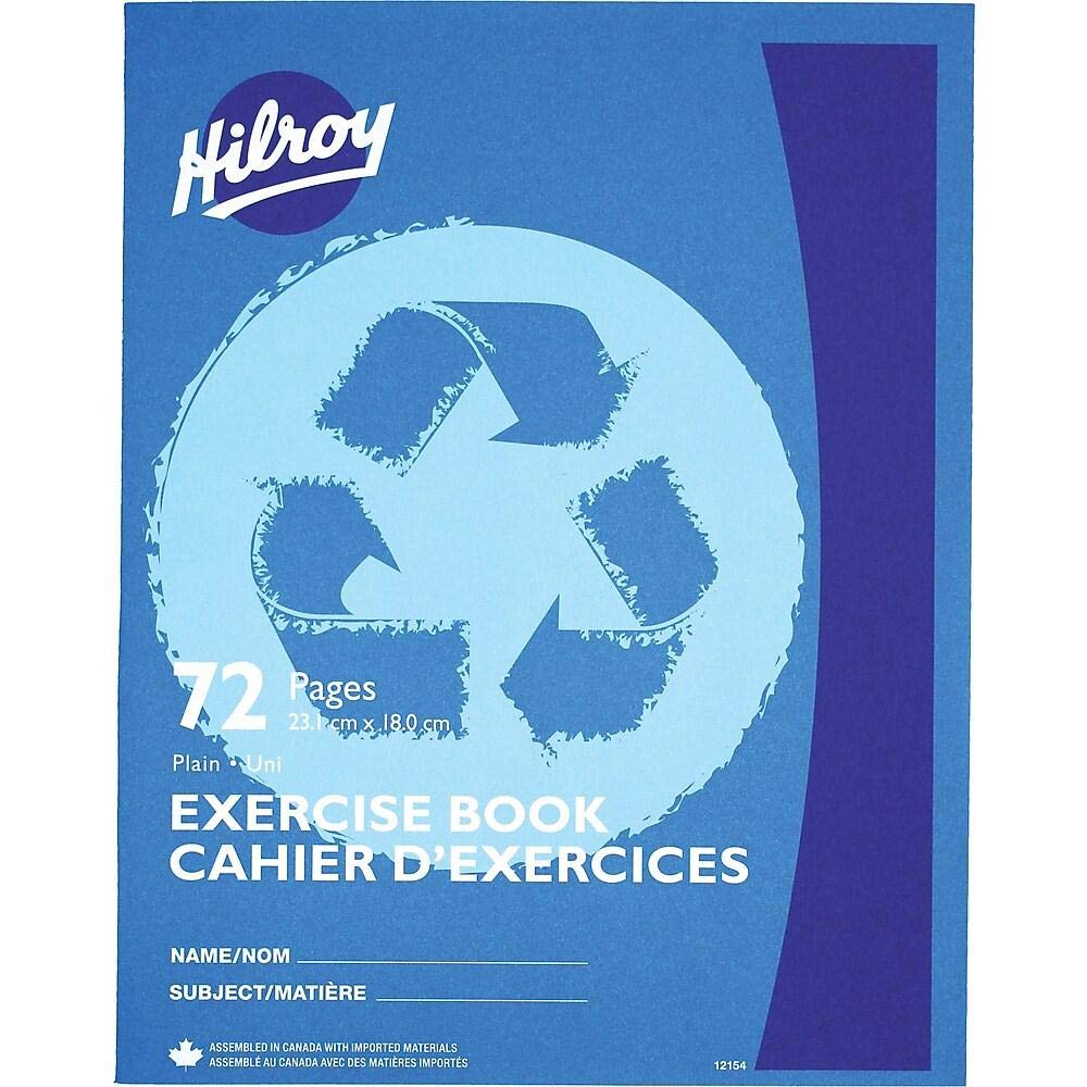 EXERCISE BOOK-9-1/8X7-1/8 PLAIN RECYCLED : Amazon.ca: Office Products